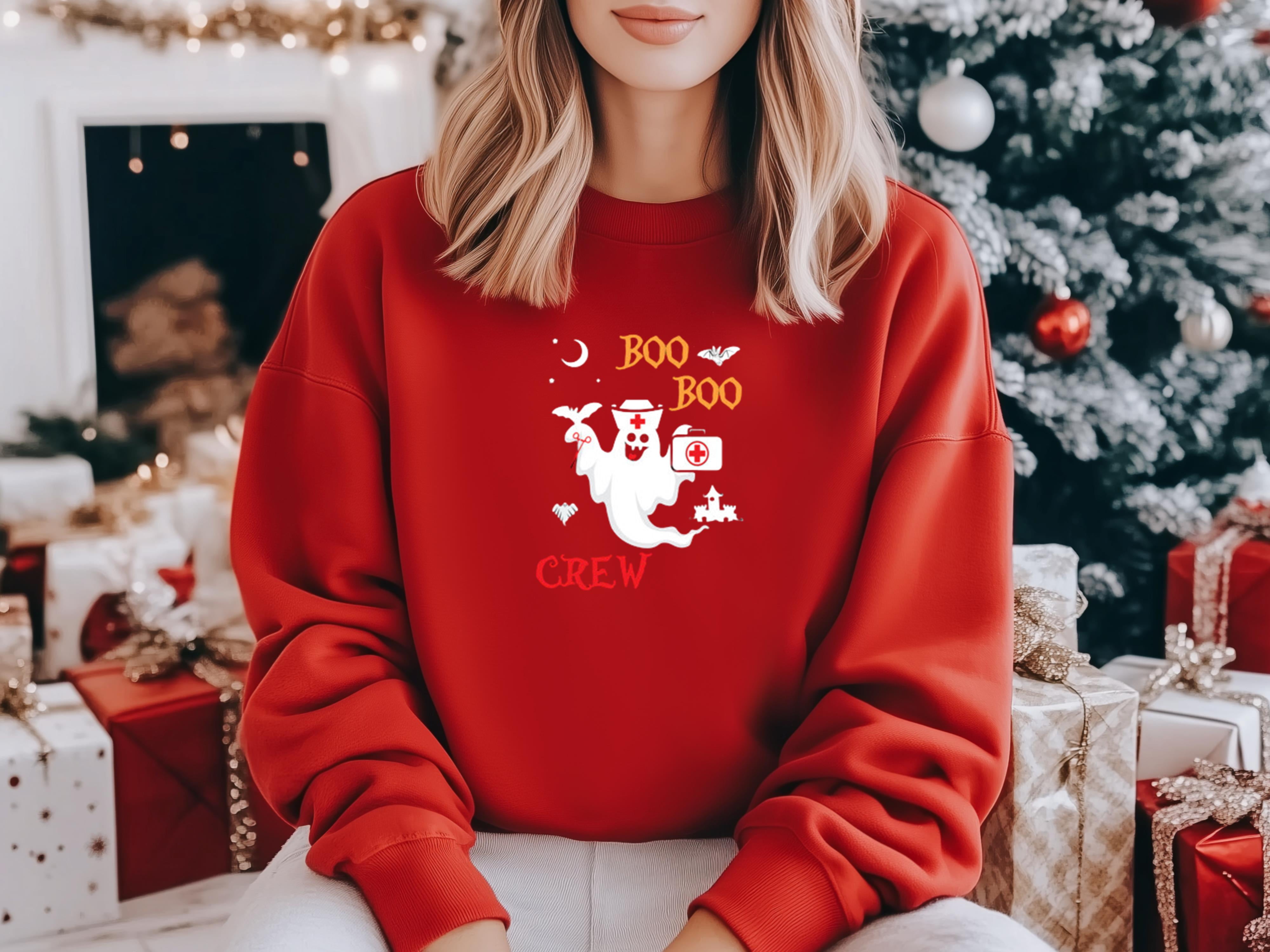 Boo Boo Crew ER EMT LPN Nurse Bat Moonlit Graphic Sweatshirt, up to size 5XL - Walmart.com