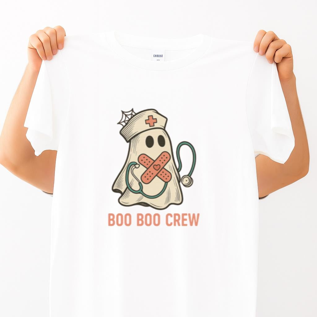 Boo Boo Crew Funny Ghost Nurse Halloween Costume Unisex T-Shirt, up to ...