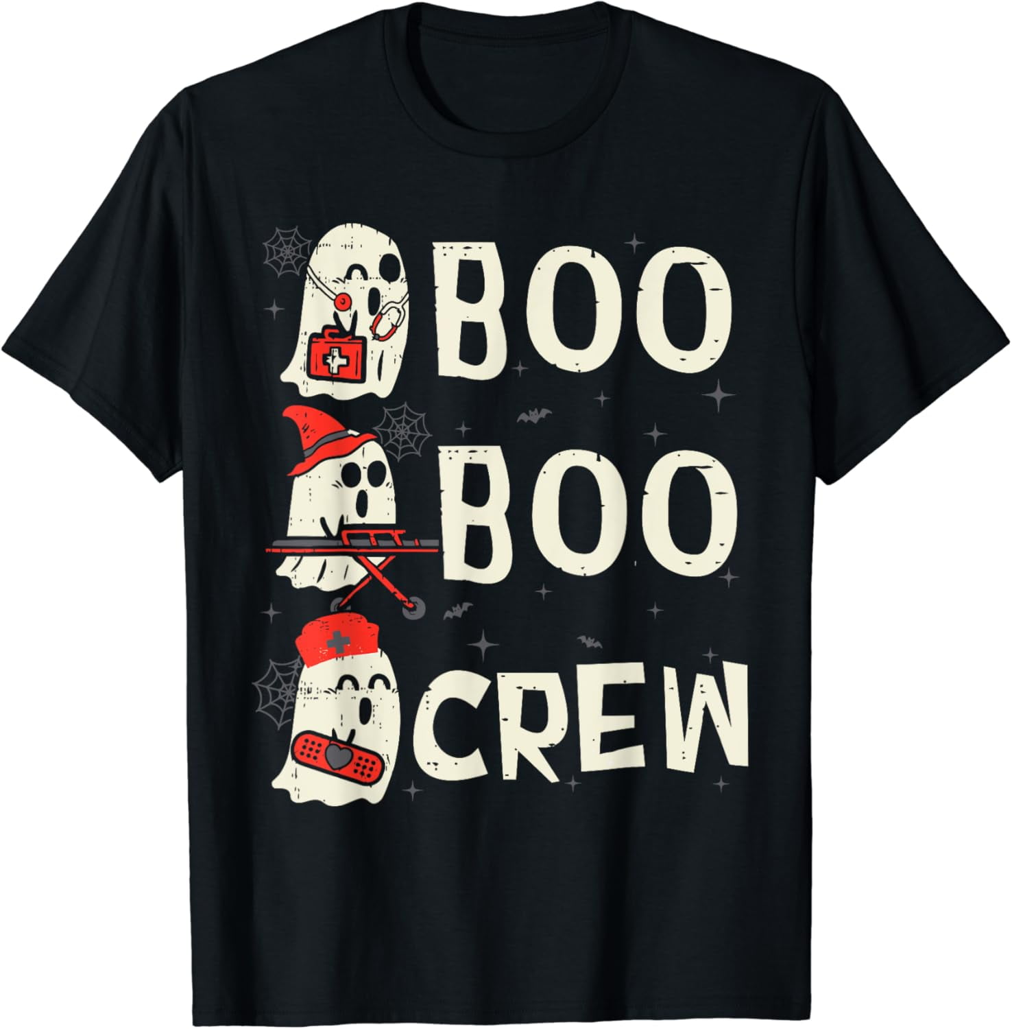 Boo Boo Crew Funny Ghost Nurse Halloween Costume Women T-Shirt ...