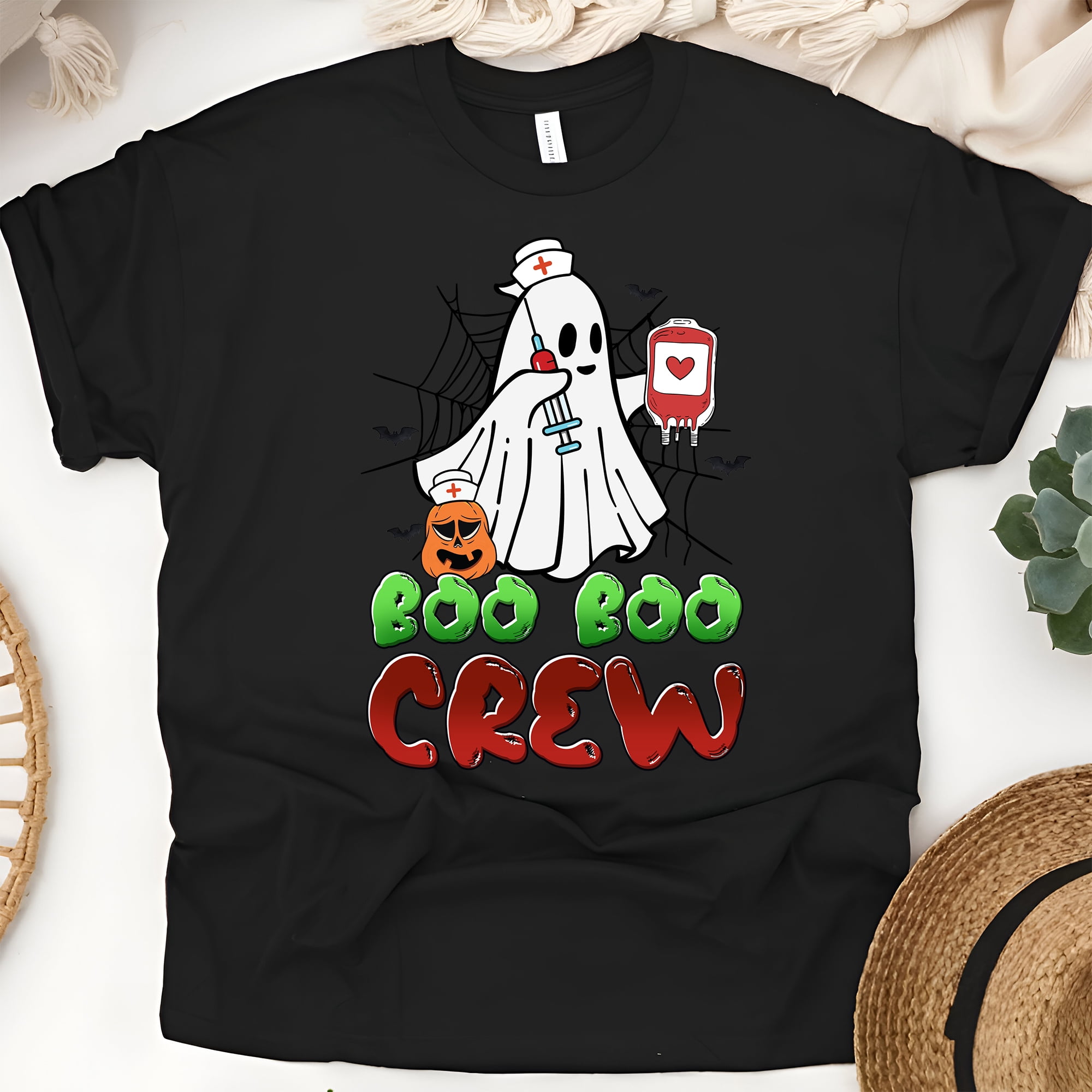 Boo Boo Crew Ghost Graphic T-Shirt for Men and Women, Unisex Casual Tee ...