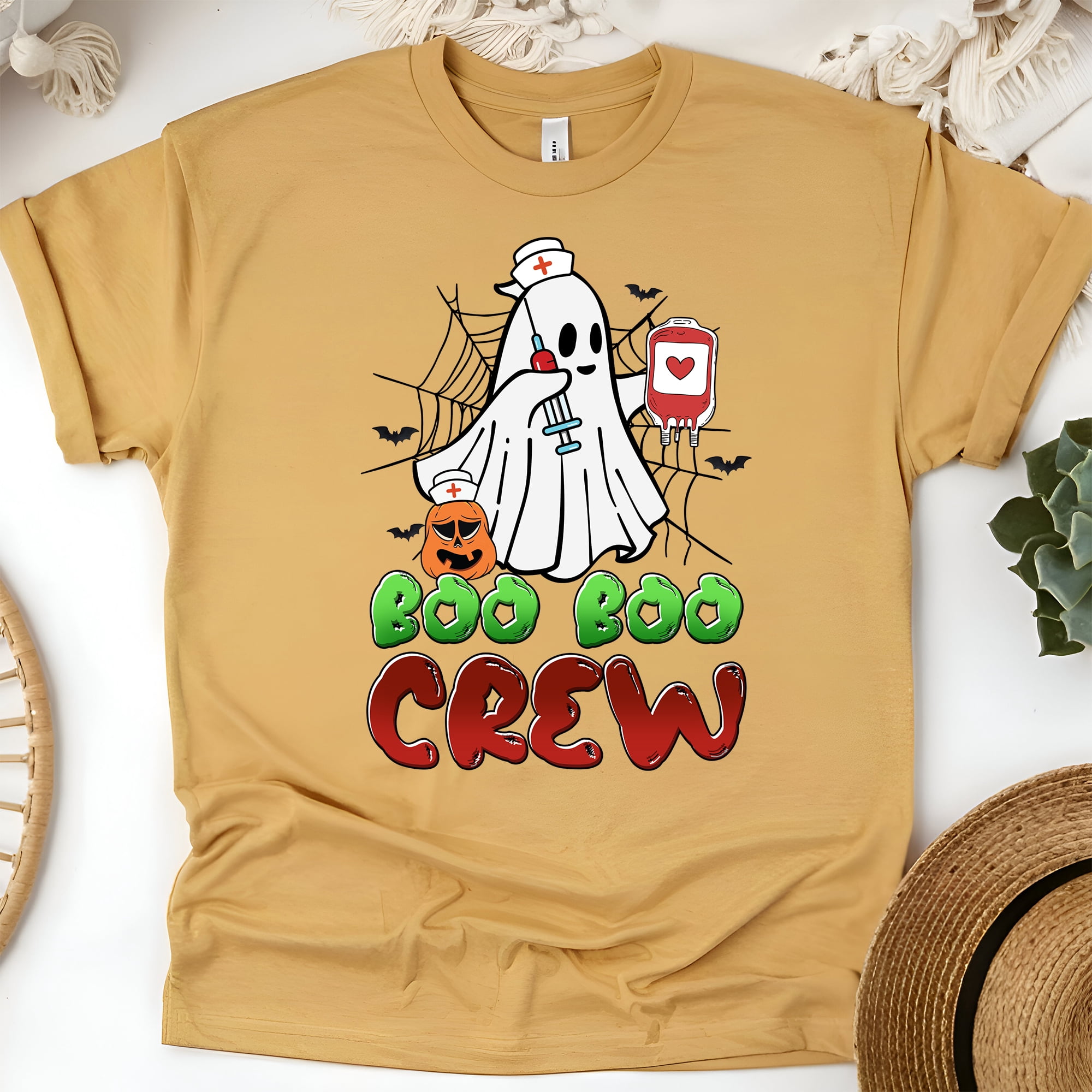 Boo Boo Crew Ghost Graphic T-Shirt for Men and Women, Unisex Casual Tee ...
