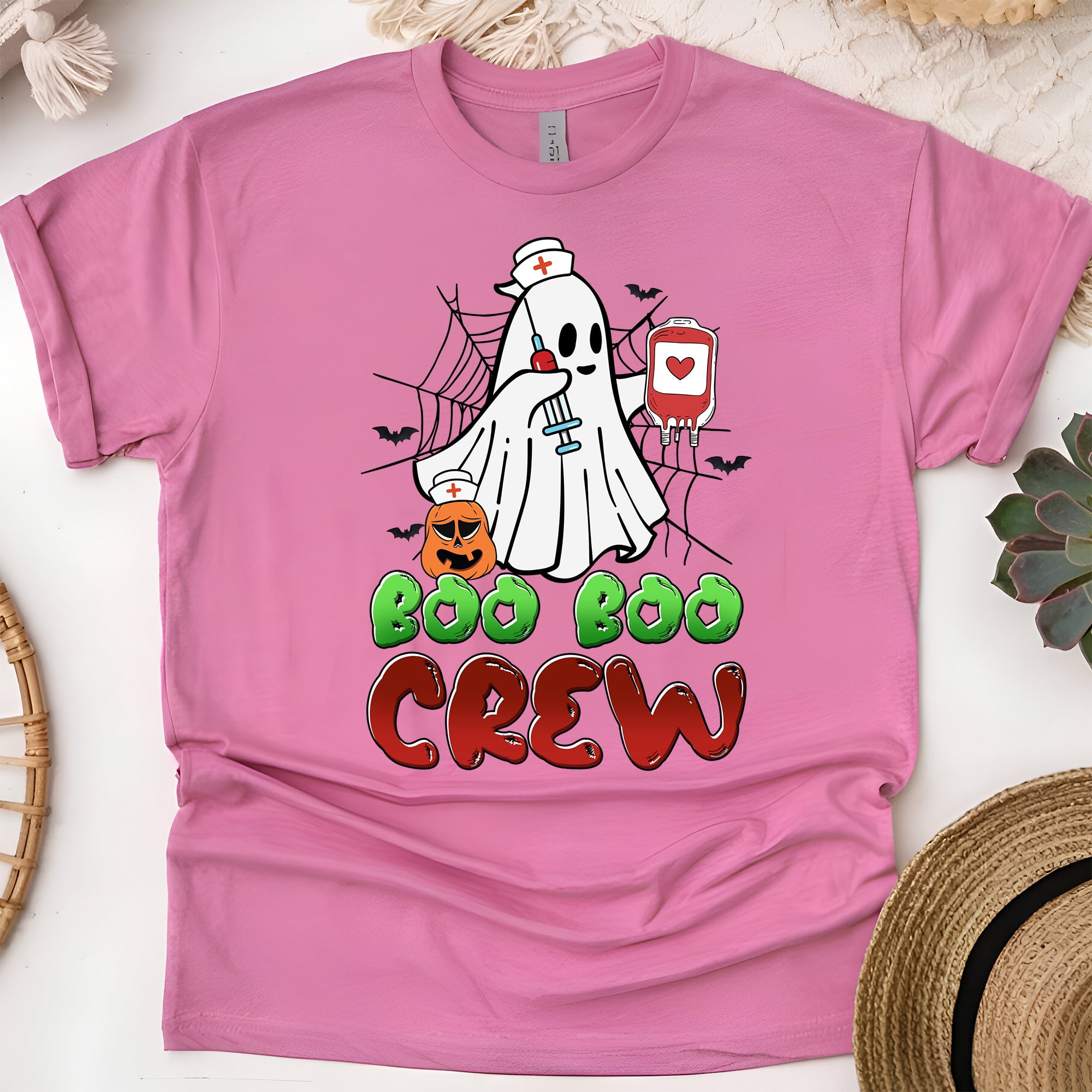 Boo Boo Crew Ghost Graphic T-Shirt for Men and Women, Unisex Casual Tee ...