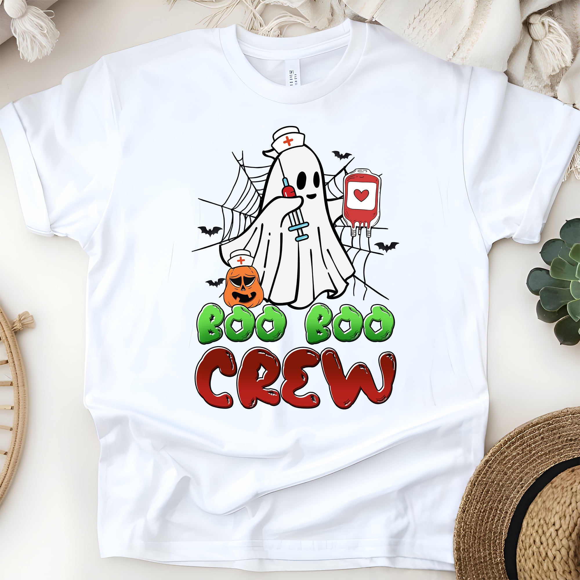 Boo Boo Crew Ghost Graphic T-Shirt for Men and Women, Unisex Casual Tee ...