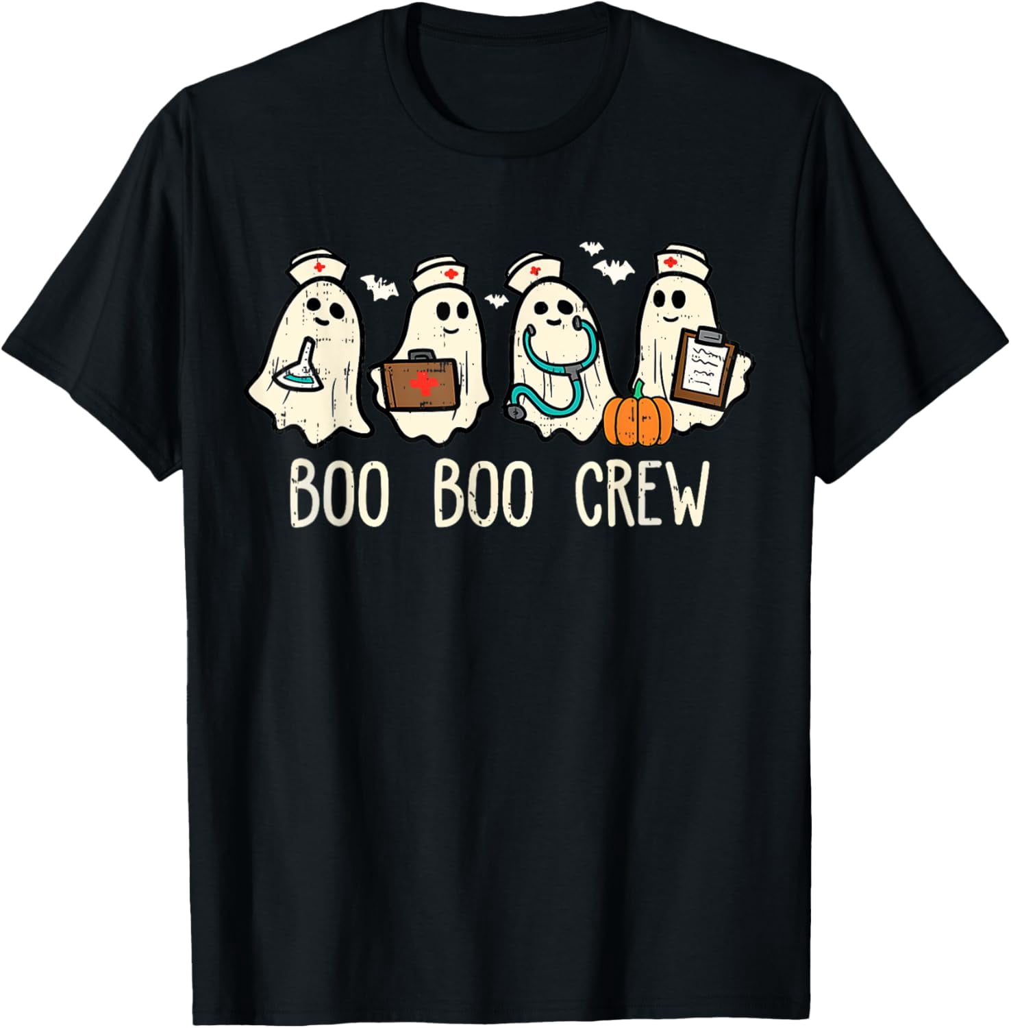 Boo Boo Crew Nurse Funny Ghost Women Halloween Costume Nurse T-Shirt ...