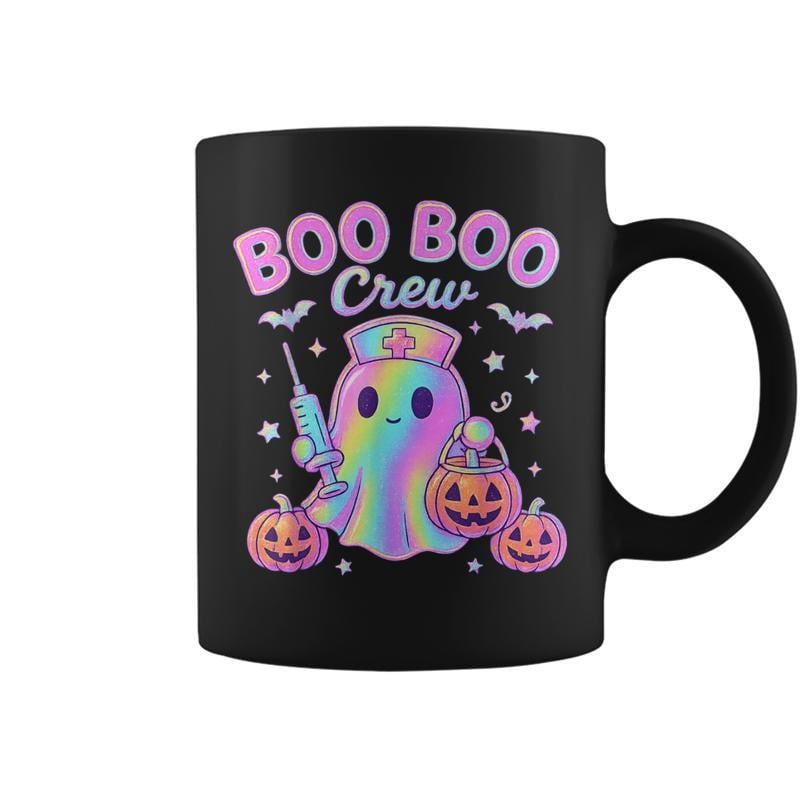 Boo Boo Crew Nurse Ghost Kawaii Halloween Spooky Pumpkin Coffee Mugs ...