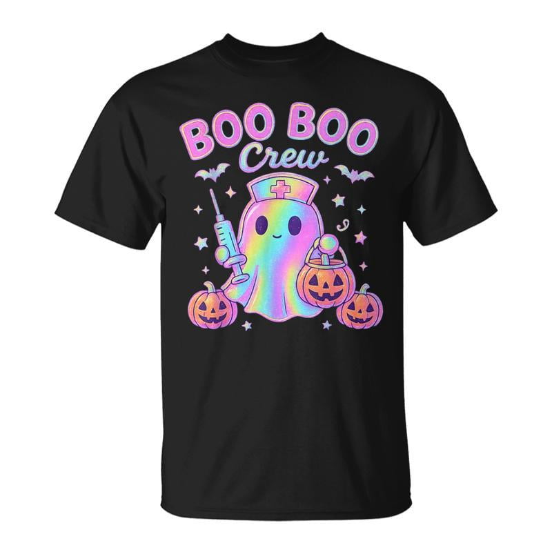 Boo Boo Crew Nurse Ghost Kawaii Halloween Spooky Pumpkin TShirt ...