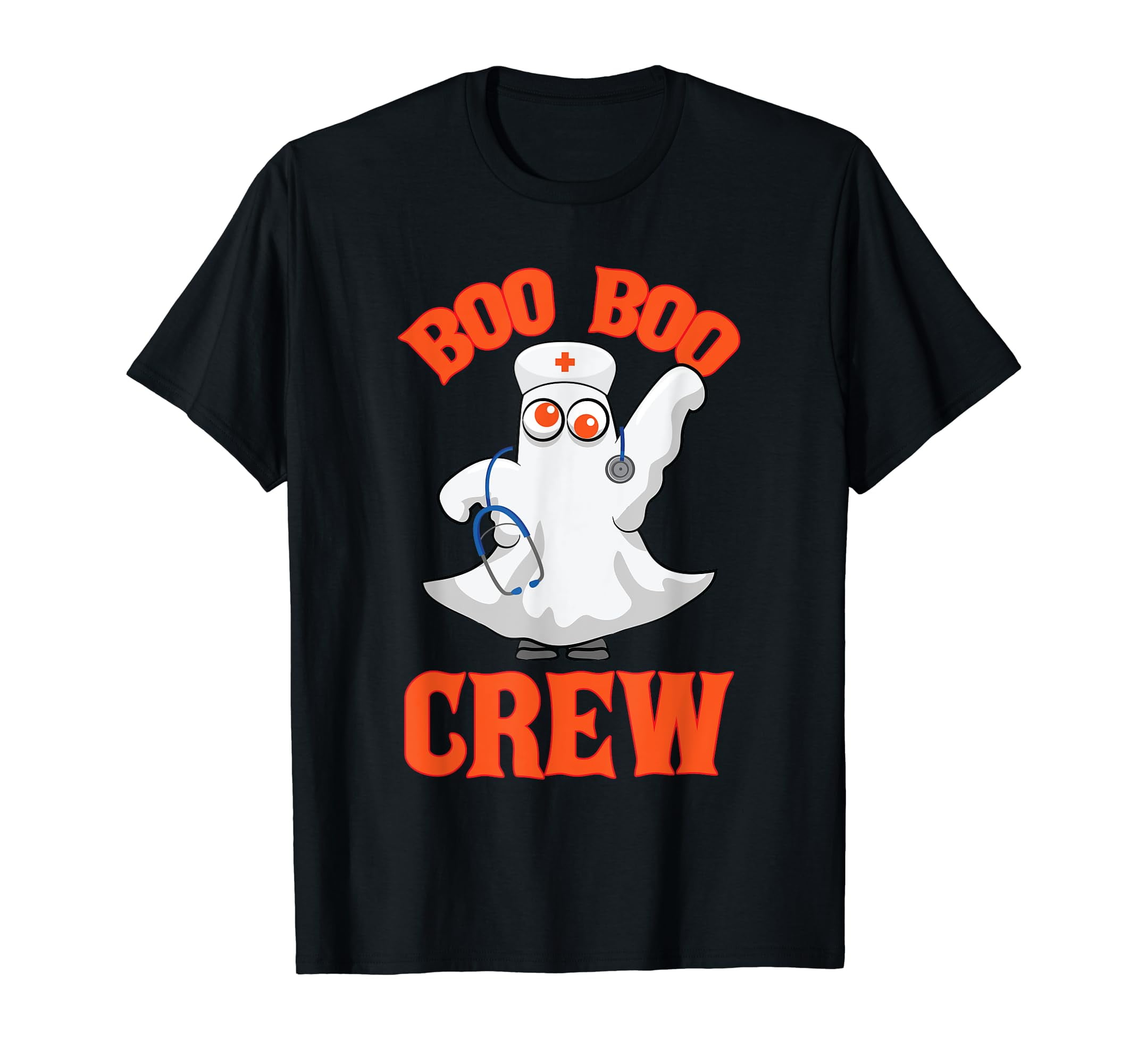 Boo Boo Crew Nurse Lazy DIY Halloween Costume Ghost Nursing T-Shirt ...