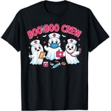 Boo Boo Crew Nurses Ghost Scrub Top Nurs Halloween Nurse S-5XL T-Shirt ...