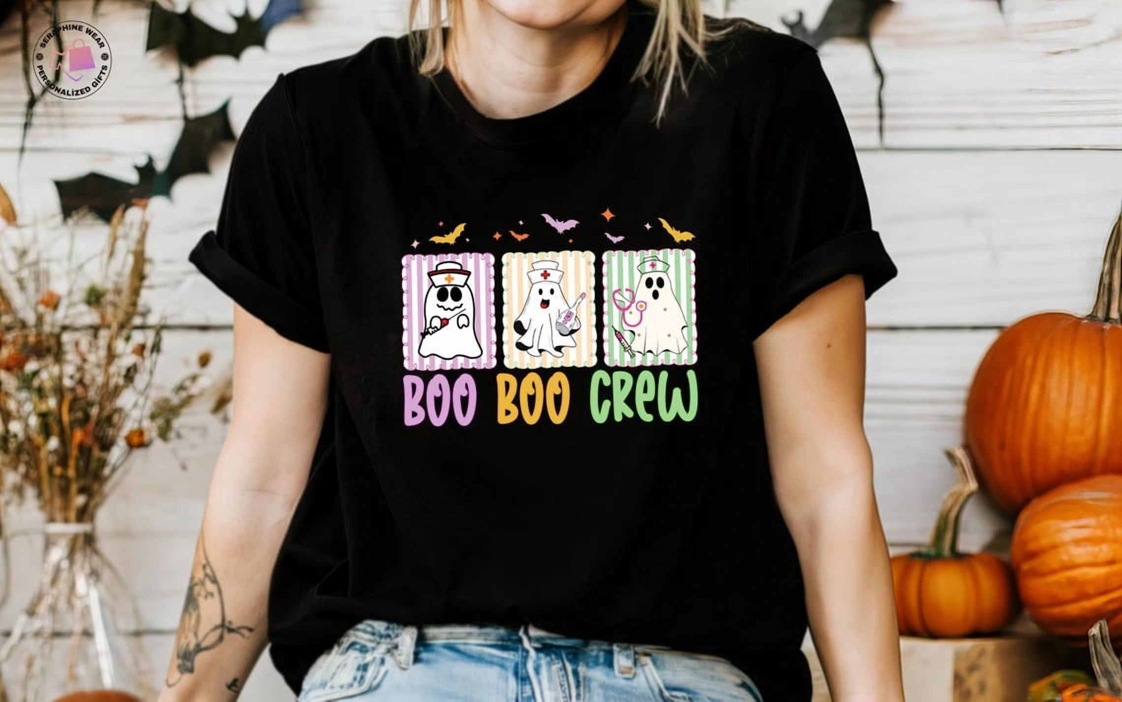 Boo Boo Crew Shirt, Ghost Nurse T-Shirt, Spooky Season CNA Tee, Nurse Women, Cute Medical Staff ...