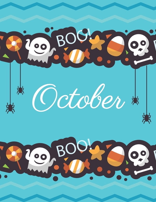 Boo Boo Halloween Blue Notebook: October : Boo boo Halloween blue cover ...