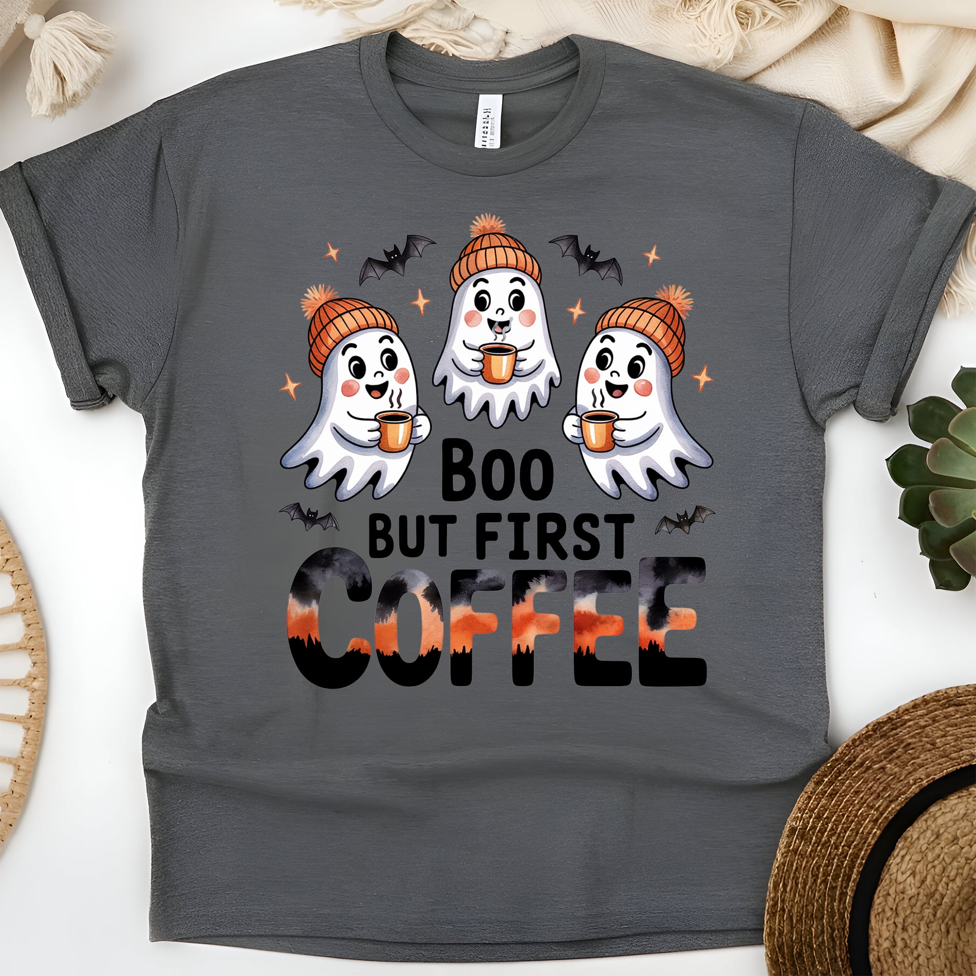 Boo But First Coffee Halloween Shirt | Cute Ghosts Drinking Coffee Fall ...