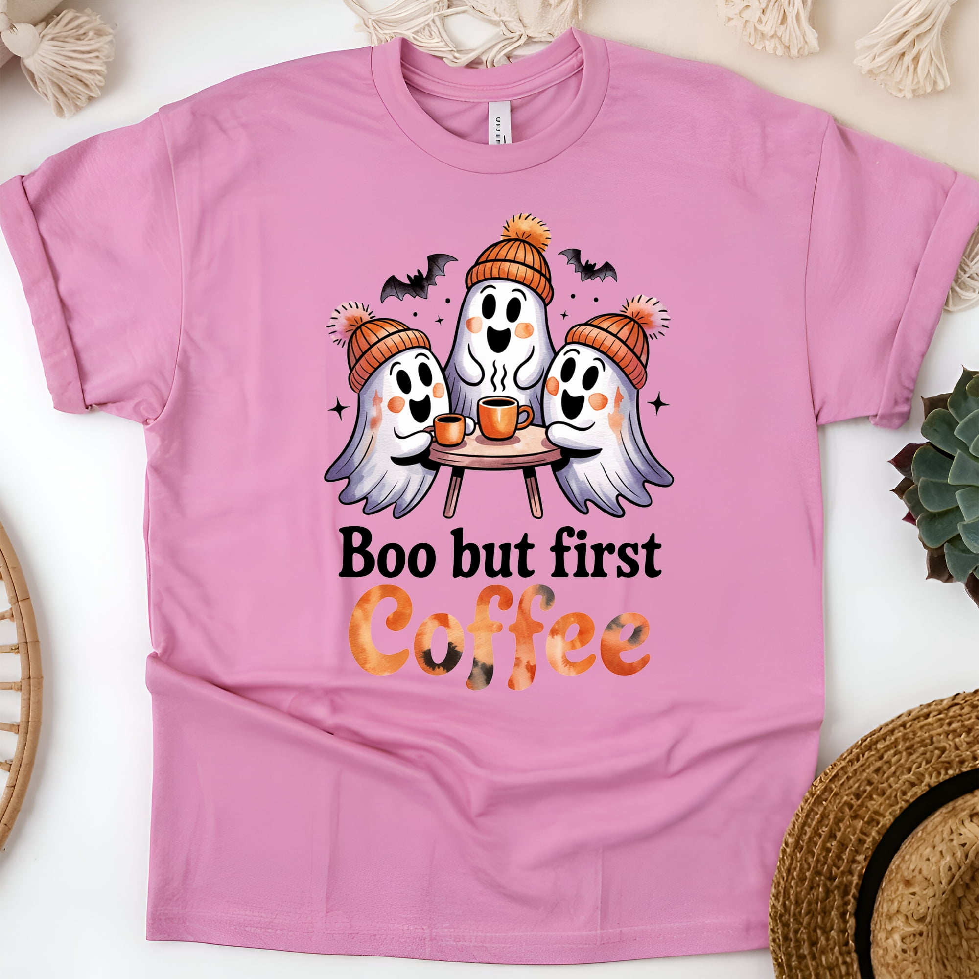 Boo But First Coffee T-Shirt | Cute Ghost Coffee Lovers Halloween ...