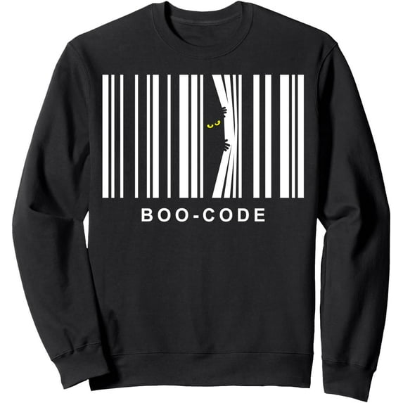 Boo Code Happy Holiday Barcode Scary Eyes Monster Sweatshirt All Size S ...