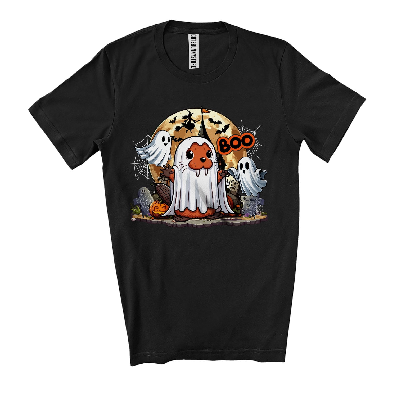 Boo; Creepy Halloween Costume Moon Muskrat Boo Ghost Cosplay; Animal ...