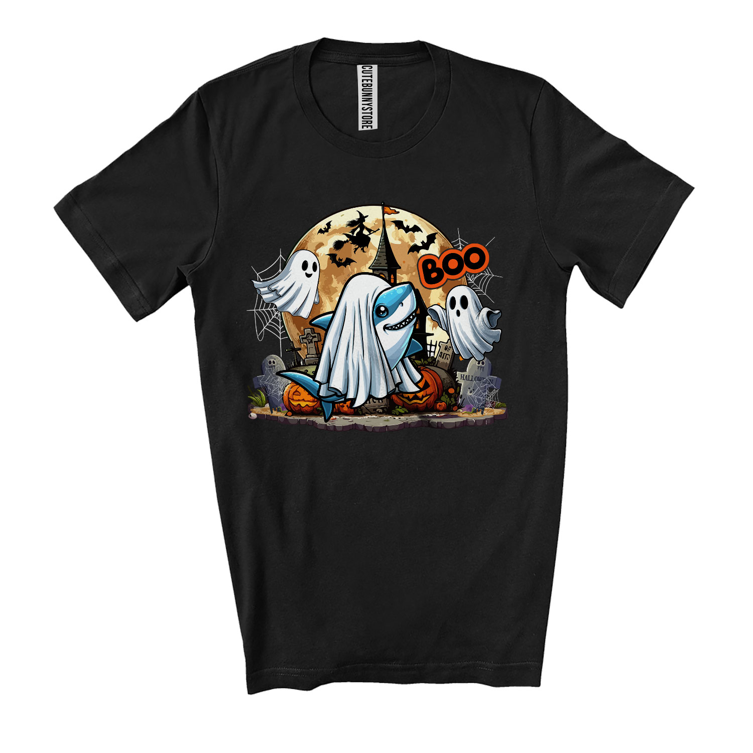 Boo; Creepy Halloween Costume Moon Shark Boo Ghost Cosplay; Sea Animal ...