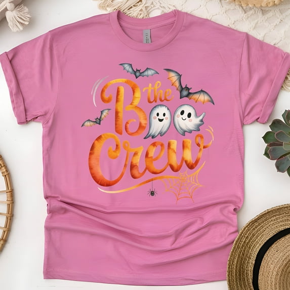 Boo Crew Matching T-Shirt | Adorable Ghost and Bat Halloween Tee for ...