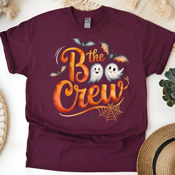 Boo Crew Matching T-Shirt | Adorable Ghost and Bat Halloween Tee for ...