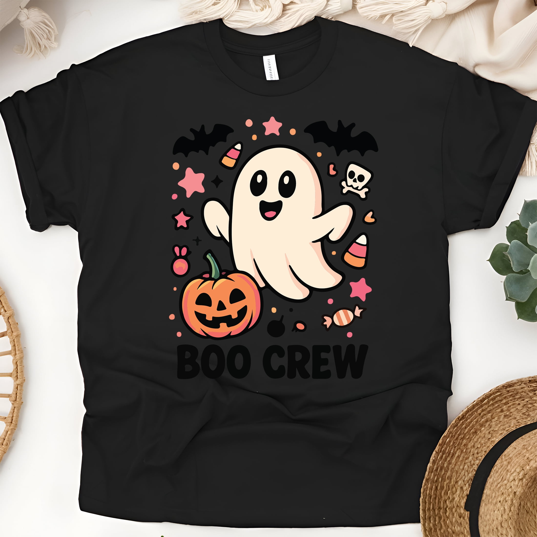 Boo Crew Shirt | Cute Ghost Graphic Tee with Pumpkin | Unisex Casual T ...