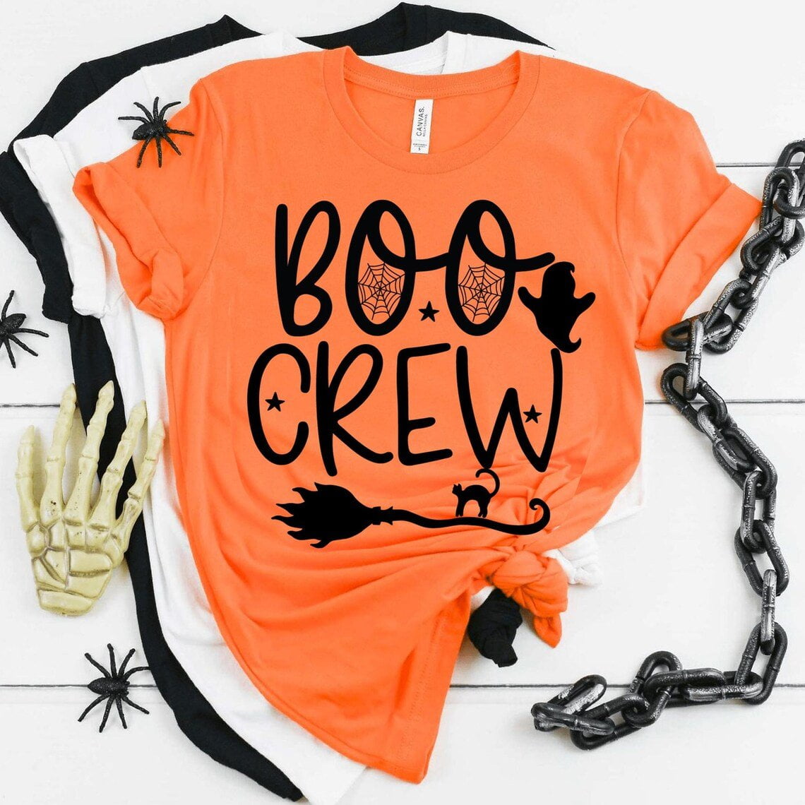 Boo Crew T-shirt Women's Halloween Shirt Party Tshirt Ghost Shirts ...