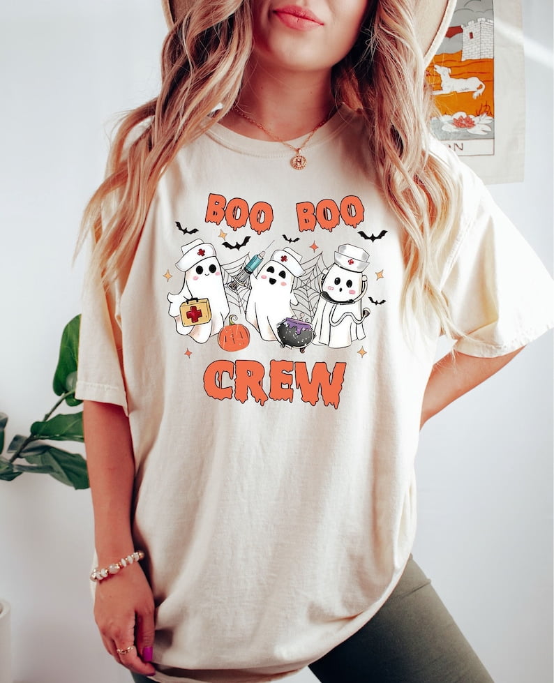Boo Crew Tee Halloween Nurse Gift – Spooky Nurse Shirt - Walmart.com