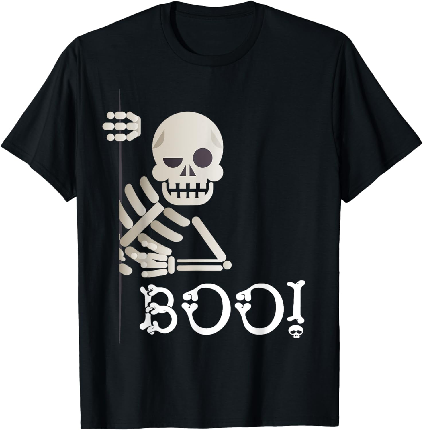 Boo! | Cute Hiding Peekaboo Scary Halloween Skeleton T-Shirt - Walmart.com