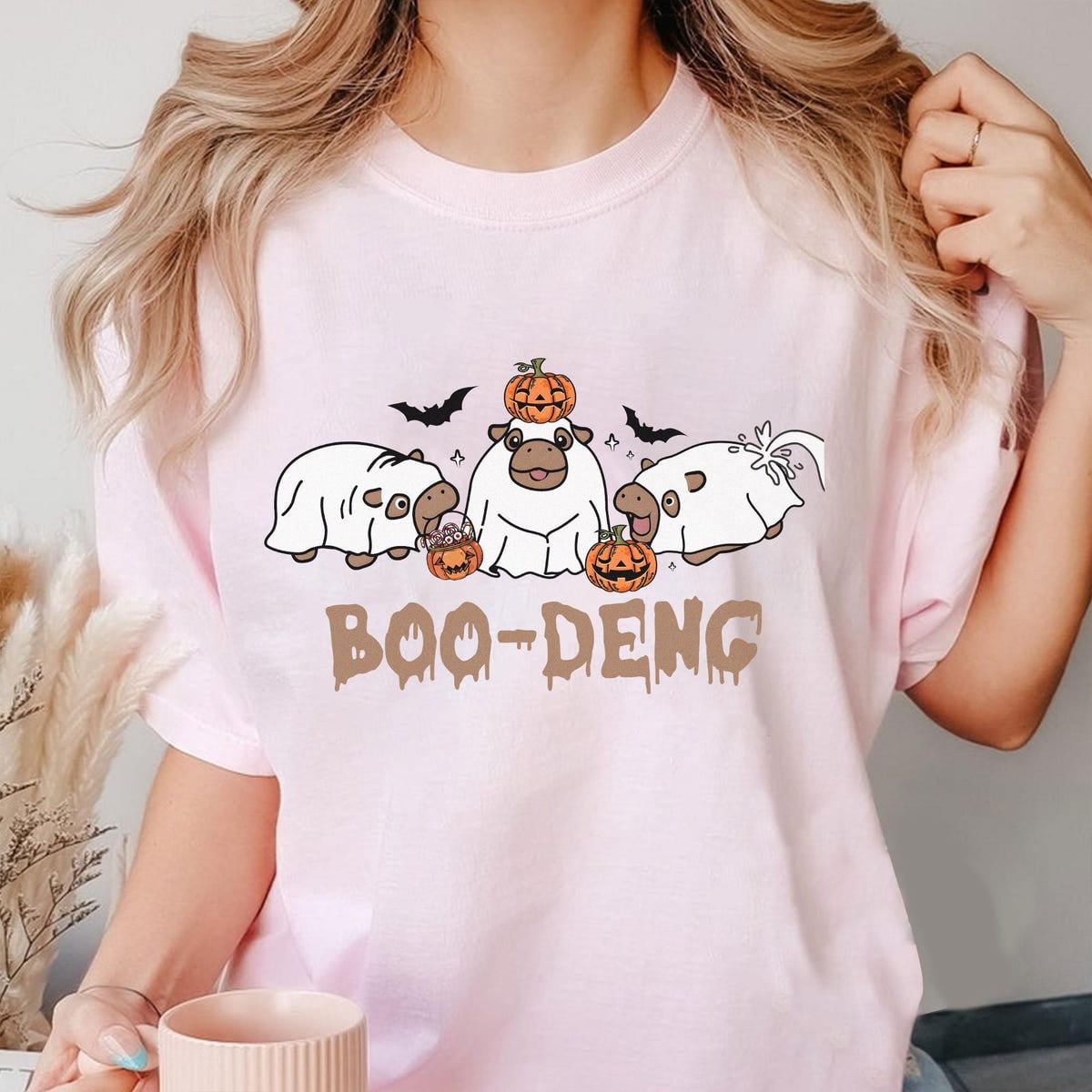 Boo Deng Shirt, Baby Pygmy Hippo Moo Deng Shirt, Moo Deng Halloween ...