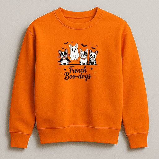 Boo Dogs Halloween Cartoon Sweatshirt Funny Party Pun Graphic Print ...