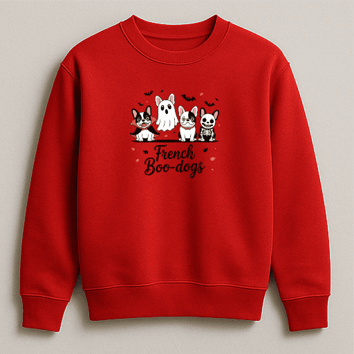 Boo Dogs Halloween Cartoon Sweatshirt Funny Party Pun Graphic Print ...