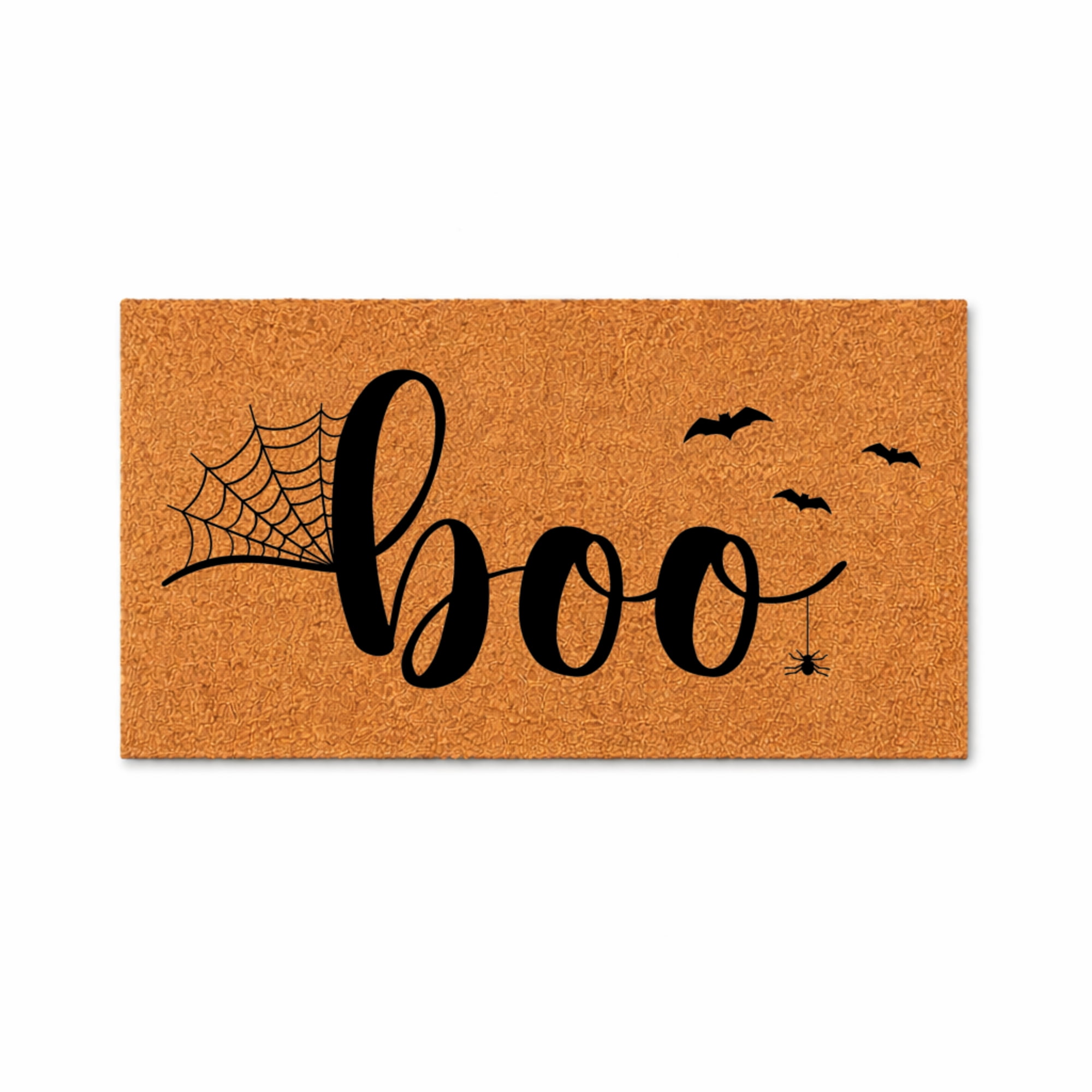 Boo Doormat, Halloween Welcome Mat, Spiderweb and Bats Entryway Door ...
