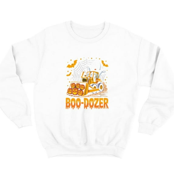 Boo Dozer Pumpkin Truck Cute Fall Halloween Graphic Themed Pullover ...