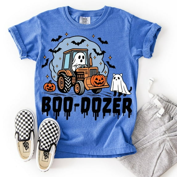Boo Dozer T-Shirt, Boy Fall T-Shirt, Halloween Kid T-Shirt, Spooky ...