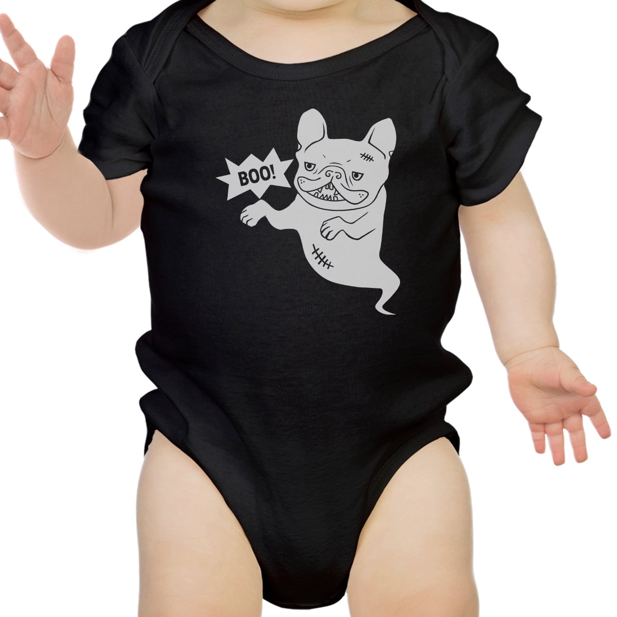 Boo French Bulldog Bodysuit First Halloween Baby Bodysuit White Cotton ...