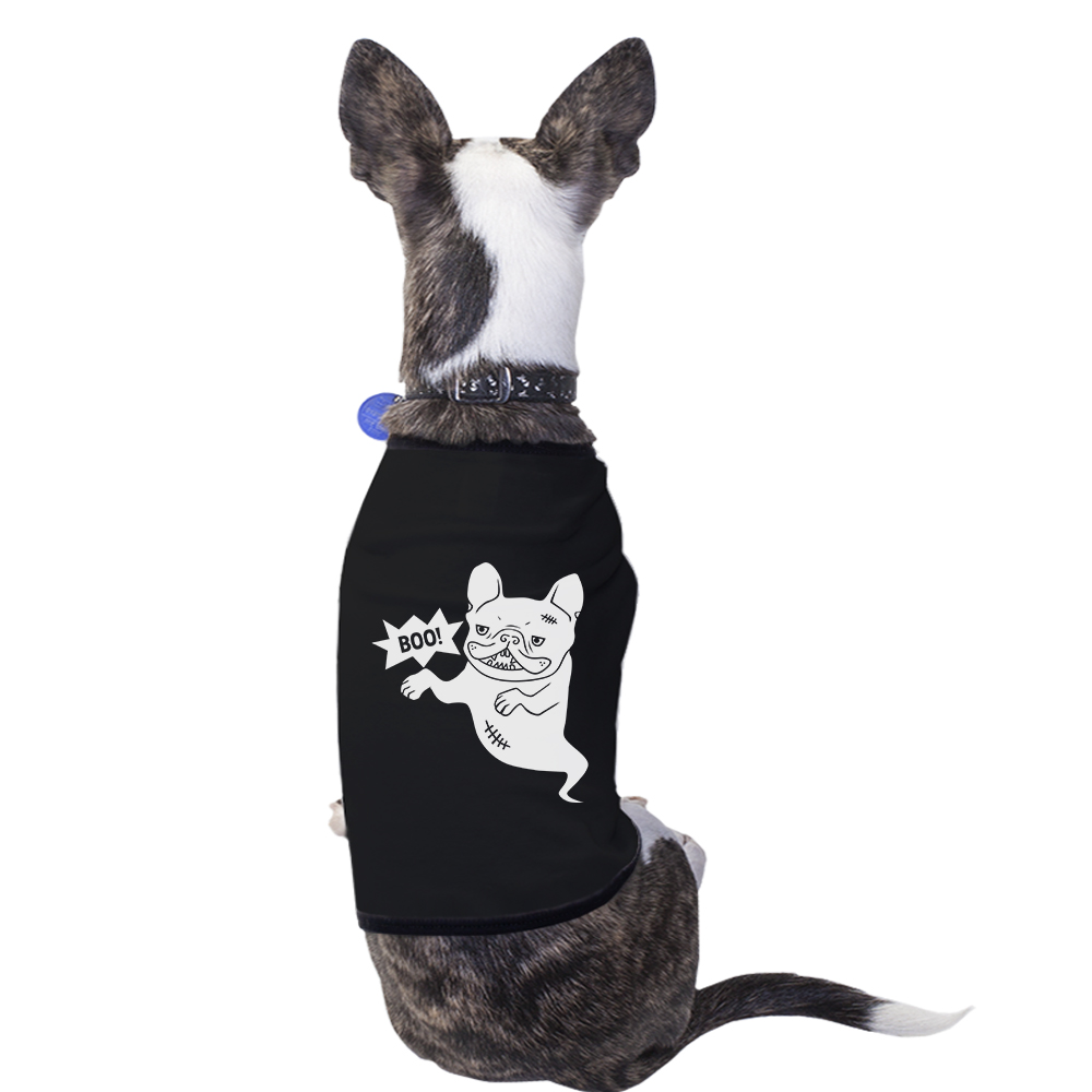 Boo French Bulldog Ghost Pets Black Shirt - Walmart.com