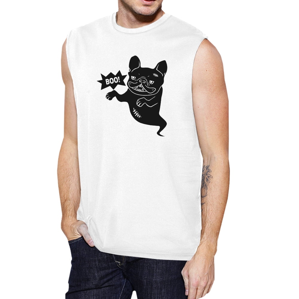 Boo French Bulldog Ghost Mens White Muscle Top - Walmart.com