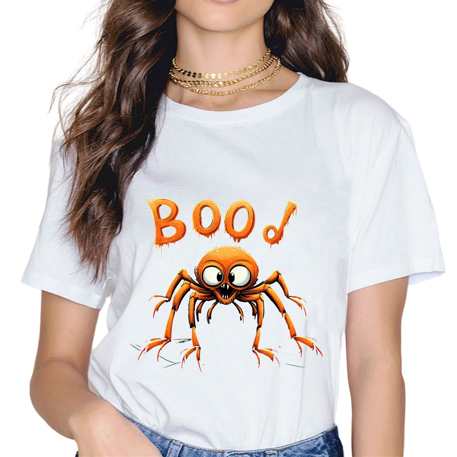 Boo Funny Halloween Costume Spiders Ghosts T-Shirt - Walmart.com