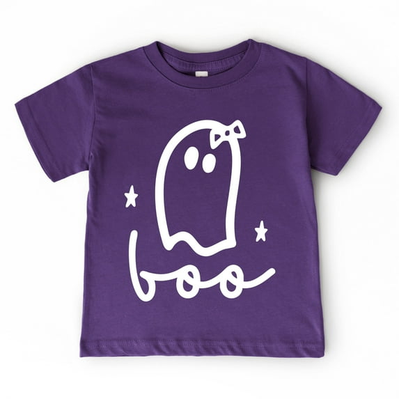 Boo Ghost Bow - Youth Short Sleeve Graphic T-Shirt and Toddler Short ...