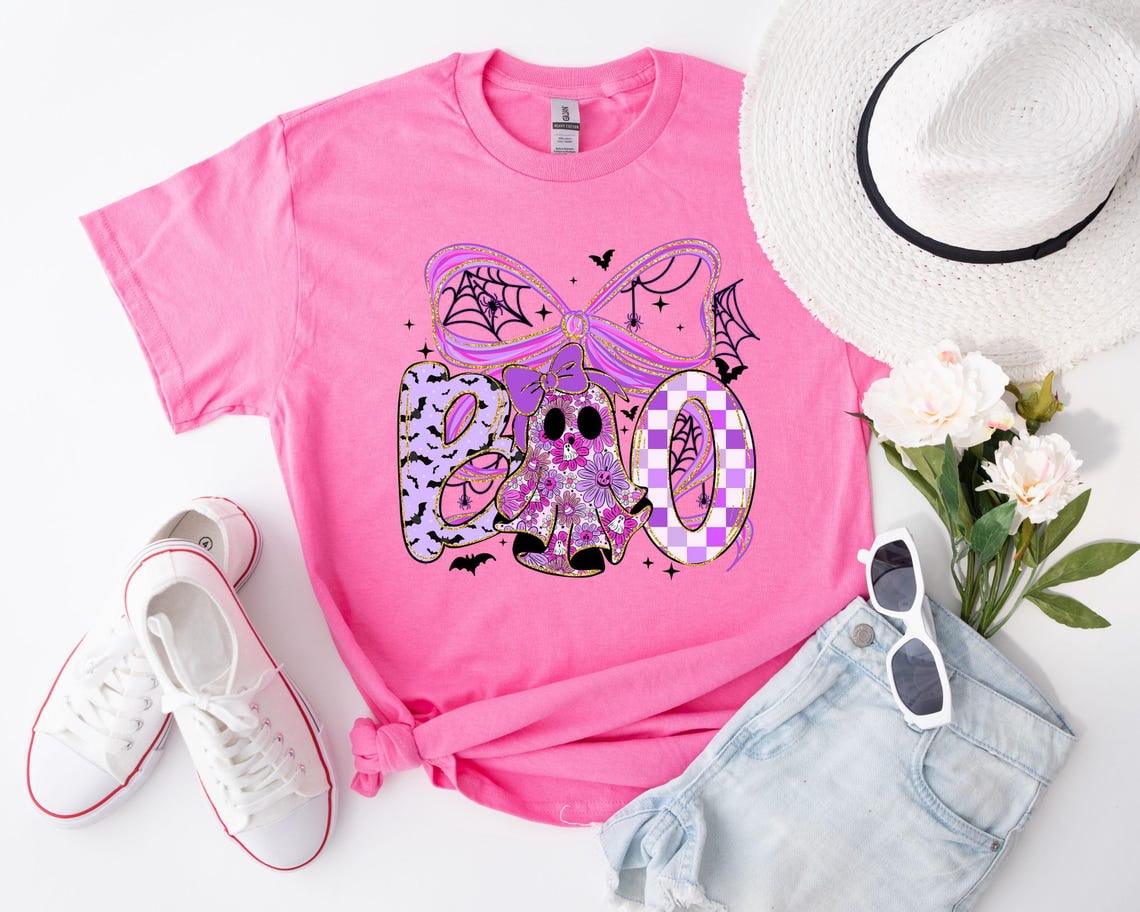 Boo Ghost Coquette Bow Shirt: Spooky Season Tee TSHIRT All Size S-5XL ...