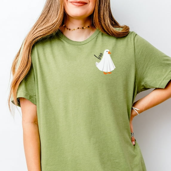 Boo Ghost Goose - Women's Short Sleeve Graphic T-Shirt - Walmart.com