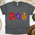 Boo Ghost Halloween Shirt | Cute Pumpkin and Bat Graphic Tee, Dark ...