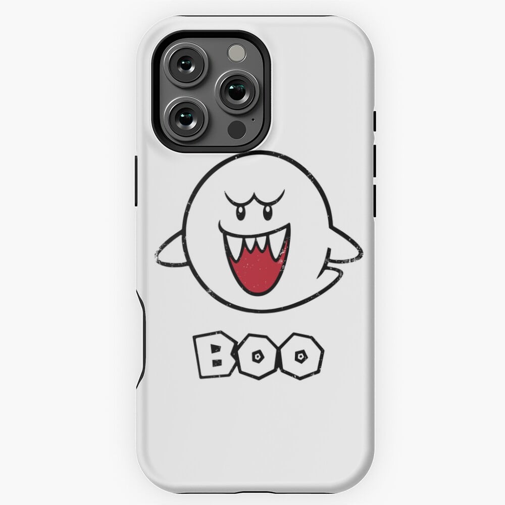 Boo Ghost Minimalist Halloween Phone Case for iPhone 16 15 14 13 12 11 ...