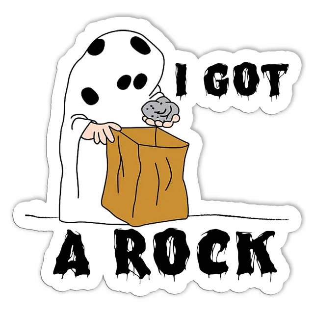 Boo Ghost Scary I Got A Rock Trick Or Treating Halloween Sticker Phone ...