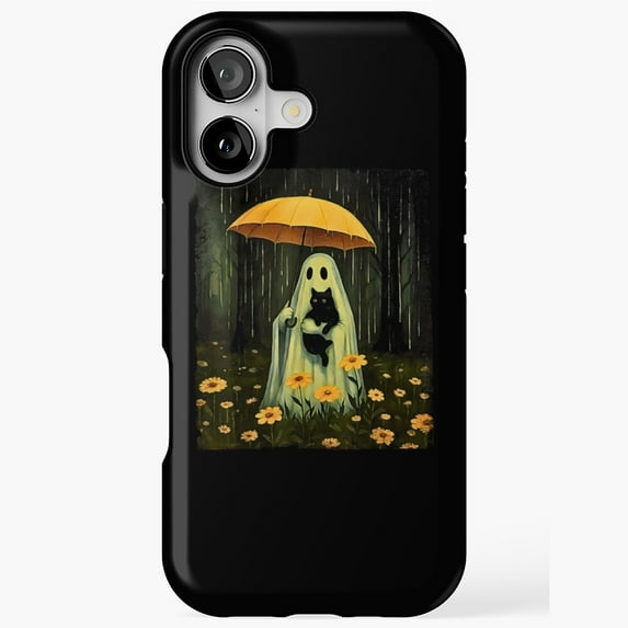 Boo Ghost Umbrella Black Cat Floral Halloween Art Tough Case for iPhone ...