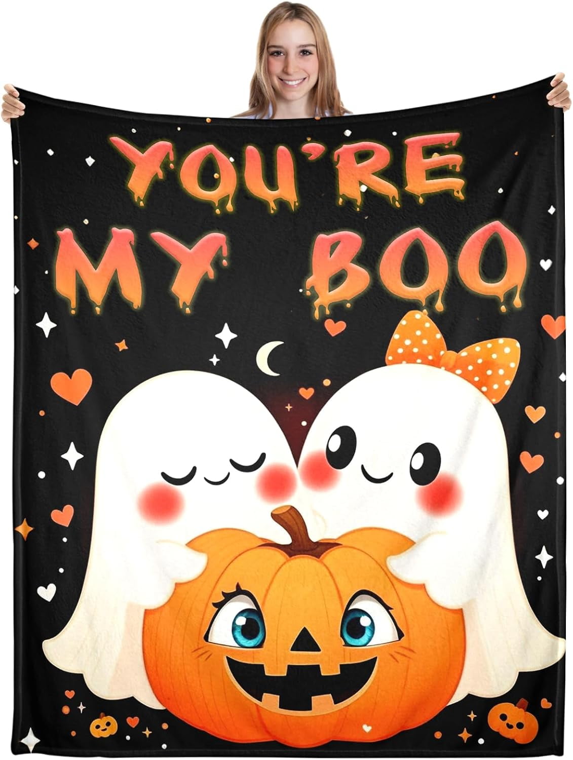 Boo Gifts for Him Her, Cute Halloween Fall Throw Blanket for Women Men ...