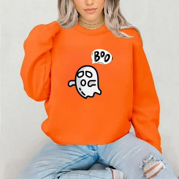 Boo Halloween Ghost Cute Creepy Season Simple Costume Themed Graphic ...