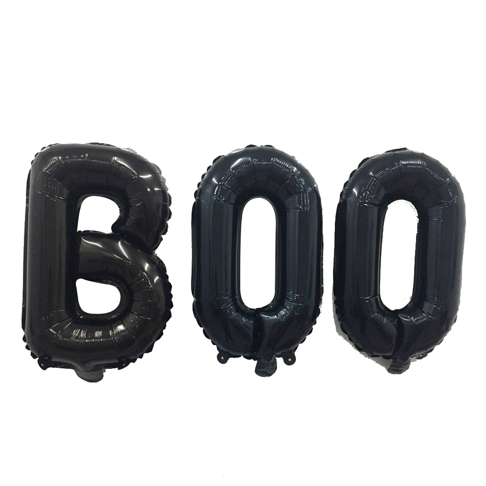 Boo Halloween Letter Balloon Black Foil Mylar Spooky Celebration ...
