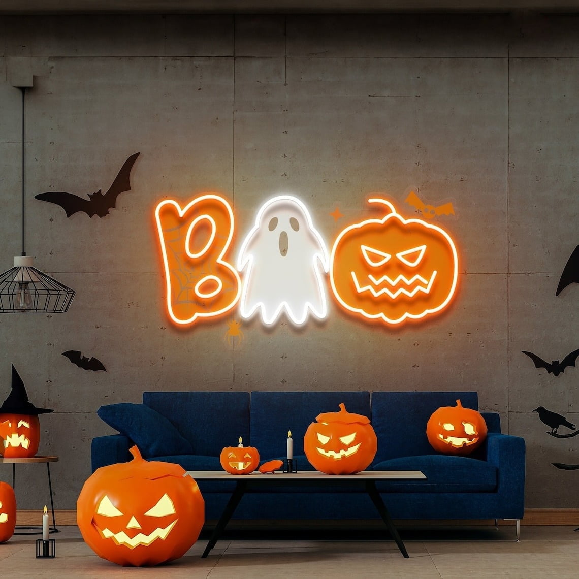 Boo Halloween Neon Sign, Ghost Boo Neon Sign, Halloween Decor Indoor ...