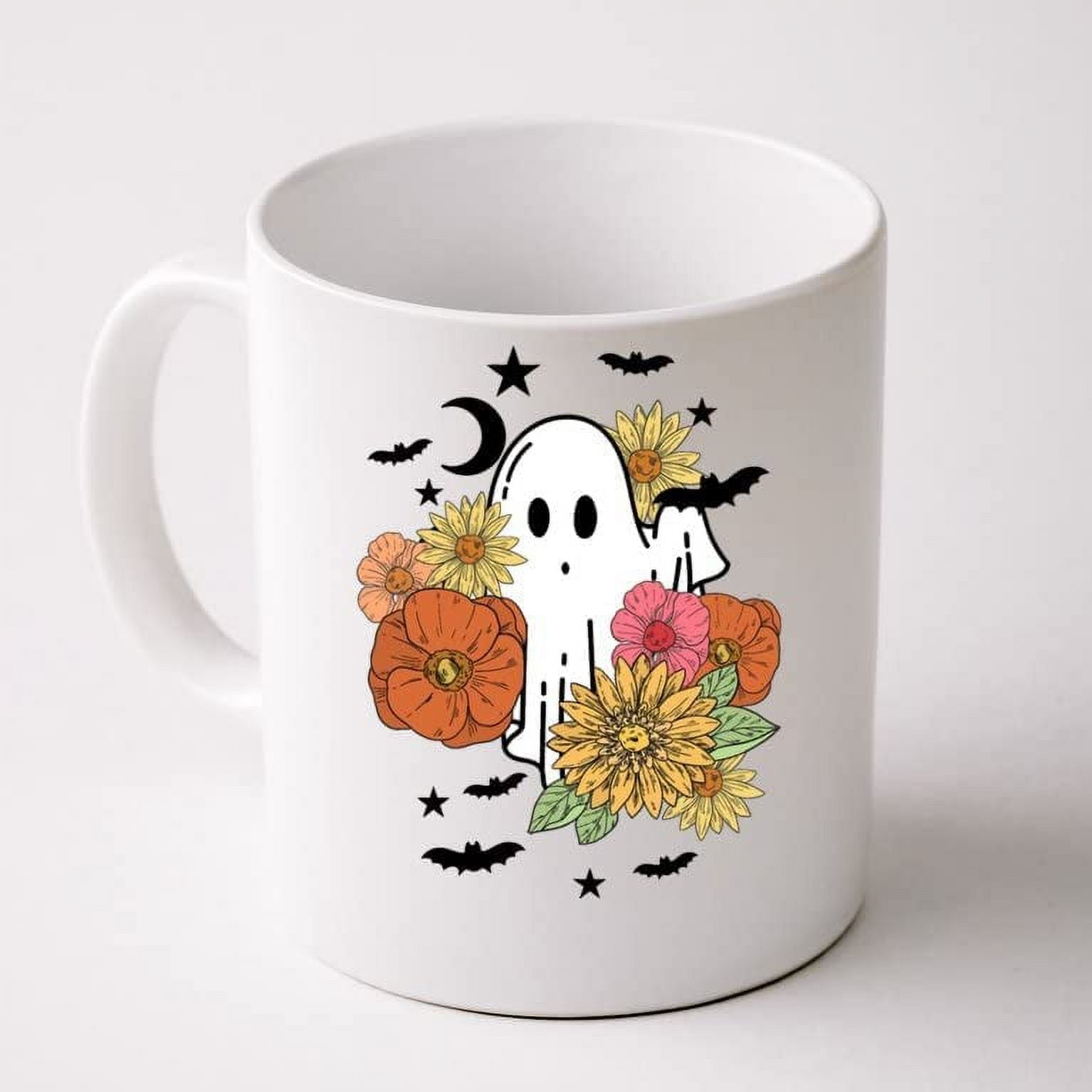 Boo Halloween Quote Mug, Gift For Halloween Lover, Funny Ghost Halloween Coffee Mugs, Happy ...