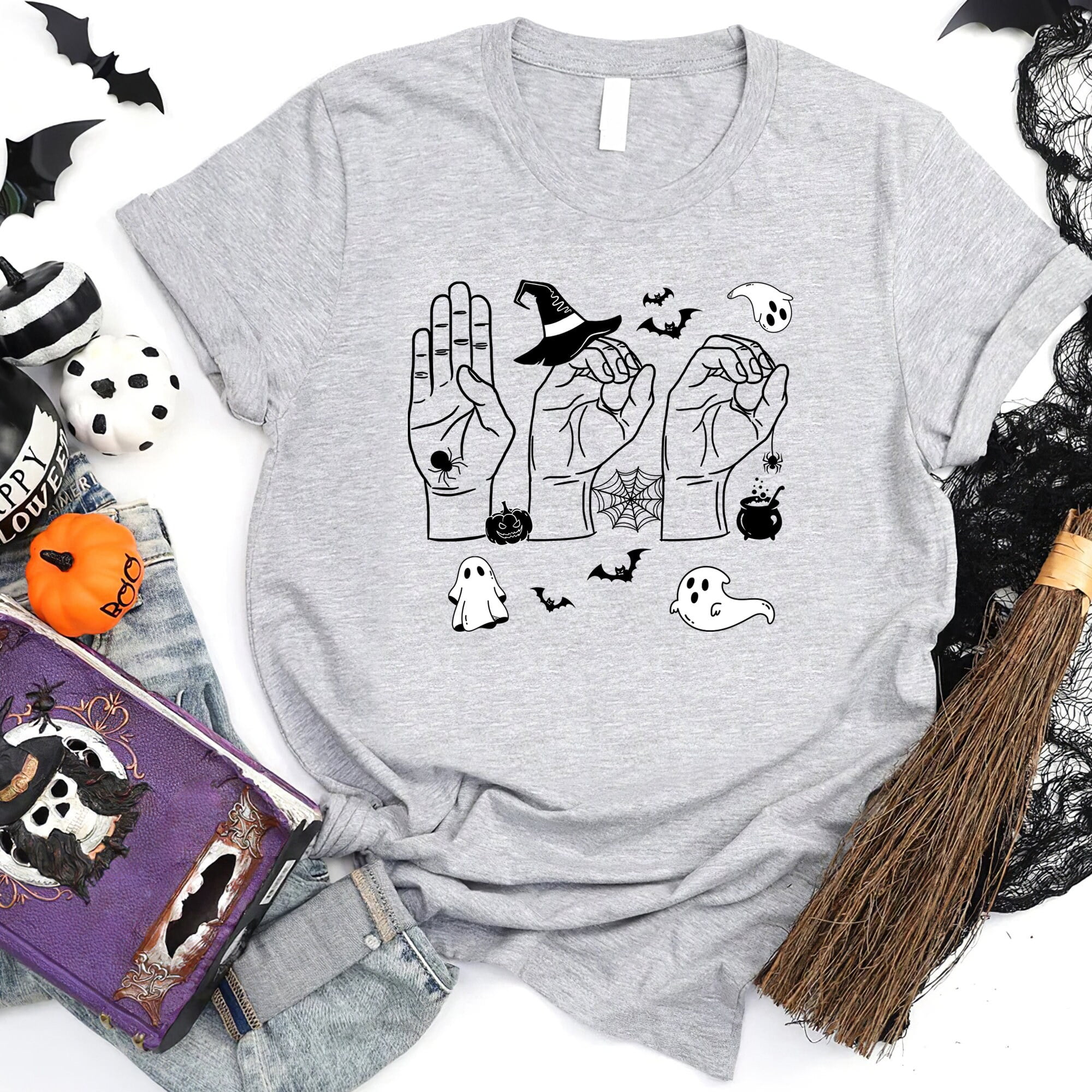 Boo Hand Sign Language Halloween ASL Shirt, Deaf Pride Shirt, Sign ...