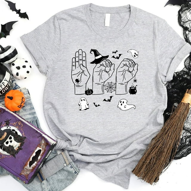 Boo Hand Sign Language Halloween ASL Shirt, Deaf Pride Shirt, Sign ...