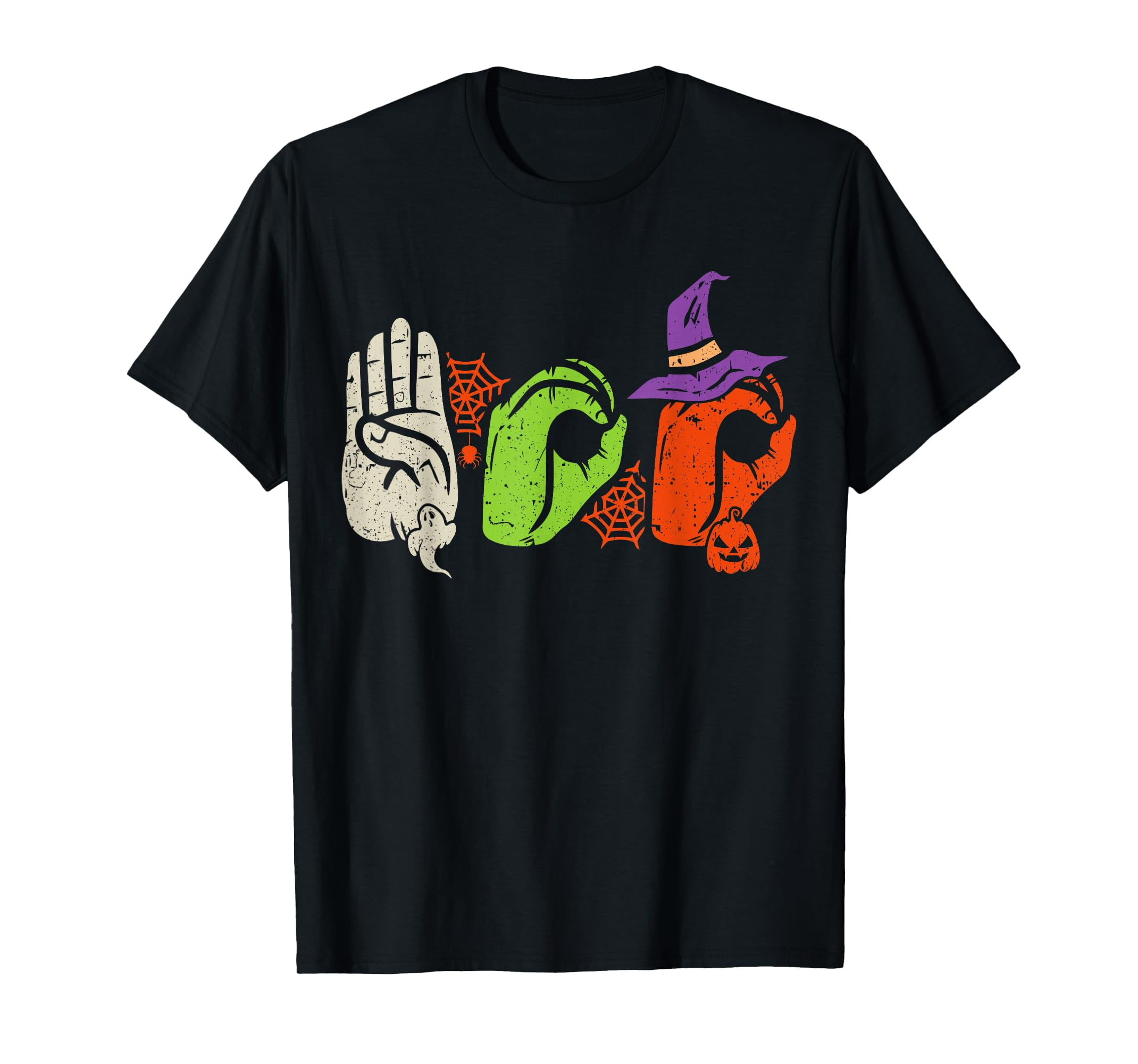 Boo Hands American Sign Language Pride ASL Halloween 2024 T-Shirt ...
